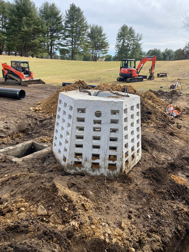 Golf Course Drainage Project - North Windham CT - Drainage Septic Pros